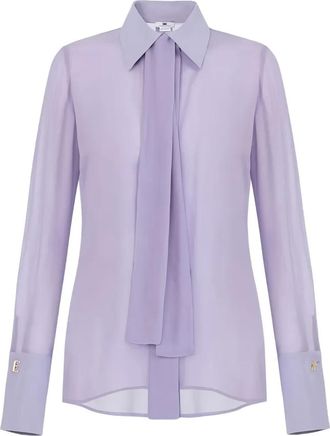 Elisabetta Franchi blouse &agrave; boutons de manchette - Violet
