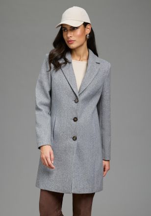 Laura Scott Kurzmantel LAURA SCOTT, Damen, Gr. 34, grau melange, Web, Obermaterial: 100% Polyester. Futter: 100% Polyester, unifarben, normal extrakurz, ohne Auss