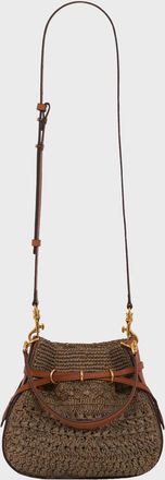 Gerard Darel Sac en raphia et cuir - LE MINI ROMY - Kaki