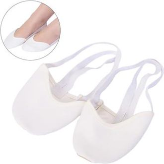 Frcolor Chaussons de Danse Blancs Respirants pour Femmes et Chaussettes Antidérapantes pour Ballet Yoga Semelle Complète pour Stabilité et Confort