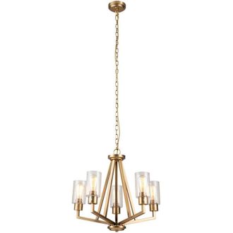 Kichler Elstead Kichler Deryn Mehrarmige Pendel-Deckenleuchte aus nat&uuml;rlichem Messing