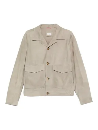Brunello Cucinelli Blouson En Cuir - Beige