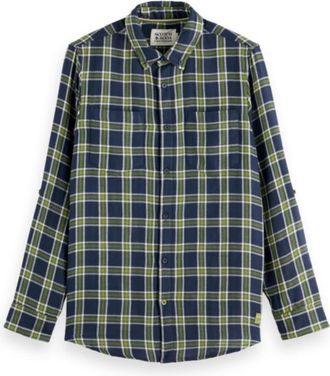 Scotch & Soda Herren Regular-Fit Shirt Hemd, Sky Captain Check, XL