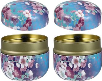 Lurrose 2st Teedosen Lose Pulverdosen Pralinen Metall Tee Lagerung Zinn Lose Kleine Kaffee Runde Metall Kann Vorratsbeh&auml;lter F&uuml;r Siegel Wei&szlig;blech