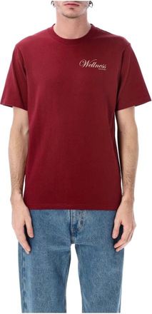 Sporty & Rich Homme, Tops, Rouge, Taille: L Serif Logo T-Shirt