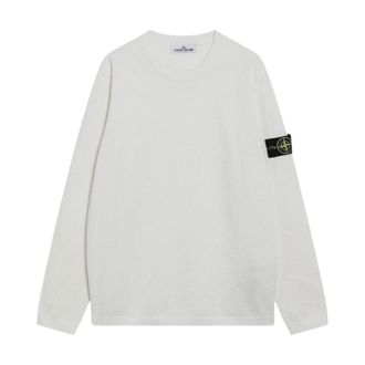 Stone Island Crewneck Strickpullover mit Struktur - - Knitwear - Herren - Wei&szlig; - 2XL
