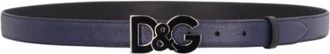 Dolce & Gabbana Homme, Accessoires, Bleu, Taille: 110 CM Logo Belt