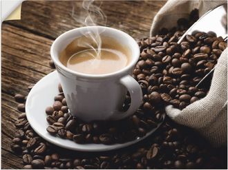 Artland ARTland Wanddeko Wandtattoo selbstklebende Vinylfolie 60x45 cm Kaffee Espresso Coffee Cafe Kaffeebohnen R&ouml;sterei Getr&auml;nke T5VA