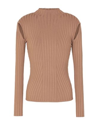 8 by YOOX KNIT CUT-OUT DETAIL MOCK-NECK SWEATER