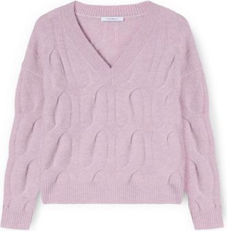 Motivi Femme, Pulls, Violet, Taille: 36 FR Pull en maille torsad&eacute;e