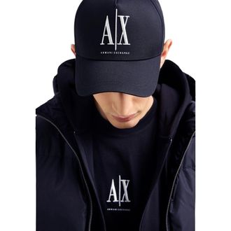 A|X Armani Exchange AR15955500128RO Embroidered Logo Baseball Cap - Blue