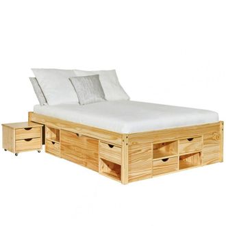 Altobuy Altobuy - cali - Lit 160x200cm multi-rangement Bois Massif