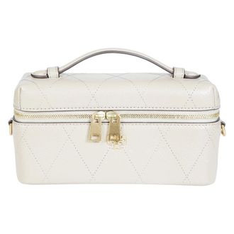 Tory Burch Charlie Quilted Vanity Case - Femme - Sacs - Beige - Taille: ONE Size