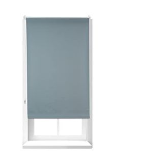 Relaxdays grau Verdunkelungsrollo, Hitzeschutz, Thermo Rollo Klemmfix, blickdichtes Seitenzugrollo 60x165, Stoff 56 cm, Aluminiumrohr, 60x160cm