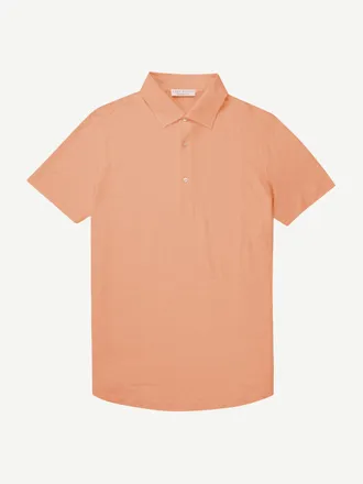 Luca Faloni Elba Polo in Pfirsich aus Leinen-Jersey f&uuml;r Herren