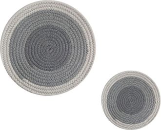 Valiclud 2 St&uuml;ck Runde Baumwollseil Platzsets mit Starker Wasseraufnahme Hitzebest&auml;ndig Isolierende Tischmatten Saugf&auml;hige Untersetzer f&uuml;r Teller Tassen Geeign