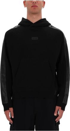 Versace Jeans Couture Homme, Sweatshirts et sweats &agrave; capuche, Noir, Taille: L Logo Sweat &agrave; capuche