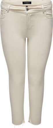 Only Carmakoma by Only Damen Jeans CARWILLY - Skinny Fit - Beige - Ecru - Plus Size, Gr&ouml;&szlig;e:46W / 34L, Farbvariante:Ecru 15284673