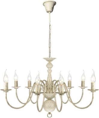 vidaXL Vidaxl - Lustre en m&eacute;tal blanc antique 8 x E14 ampoules