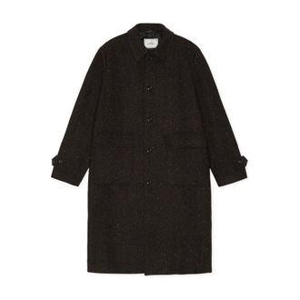 Les Deux Manteau en Laine Chevrons - Homme - Manteaux - Brun - Taille: XL