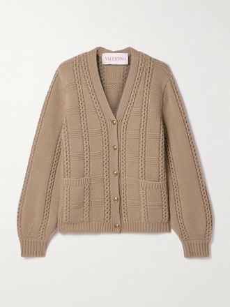 Valentino Garavani Cardigan En Laine - Marron