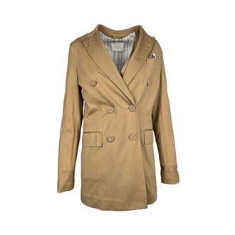 Circolo 1901 Doppelreihige Camel Jacke aus Baumwolle - - Coats - Damen - Braun - 2XS