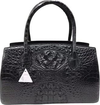Generic Sac cabas classique pour femme en cuir de crocodile v&eacute;ritable, grand sac &agrave; main &agrave; poign&eacute;e sup&eacute;rieure, sac fourre-tout pour femme en cuir dalligator, i