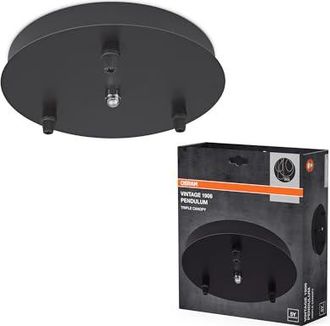 Osram Vintage 1906 PenduLum Montagezubeh&ouml;r f&uuml;r 3 Pendelleuchten, in Schwarz aus Aluminium, f&uuml;r Wohnbereiche und Bars