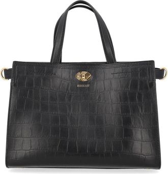 Burberry Womens Tote Bag Cotswolds Black Lamb Leather Handbags Hand