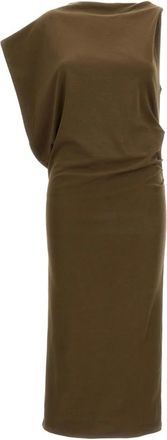 Jacquemus Femme, Robes, Vert, Taille: 40 FR Asymmetric Column Midi Dress