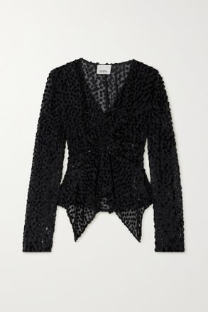 Isabel Marant Blouse En Velours D&eacute;vor&eacute; M&eacute;tallis&eacute; Ulietta - Noir