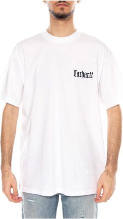 Carhartt Work in Progress Homme, Tops, Blanc, Taille: XL S/S Schooling T-Shirt