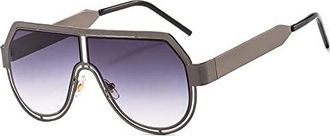 Generic Lunettes de soleil surdimensionnées pour femme en forme de bouclier rétro - Lunettes de soleil classiques pour homme et femme - Grandes lunettes carré