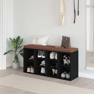 vidaXL Schuhbank Schwarz 103x30x48 cm Holzwerkstoff Vidaxl