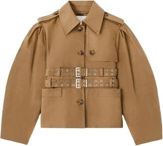 Ganni Workwear Canvas Peplum Kurzjacke - - Jackets - Damen - Beige - XS