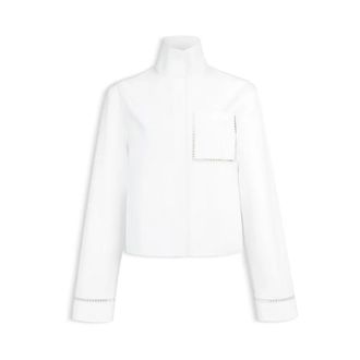 Alaia Baumwollhemd mit Trichterkragen - - Blouses & Shirts - Damen - Wei&szlig; - S