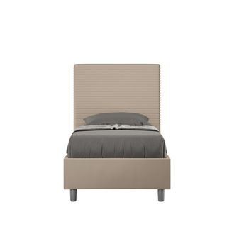 Itamoby Letto Singolo Senza Rete Imbottito 90x210 Similpelle Tortora Focus