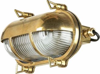 Licht-Erlebnisse Applique extérieure laiton ovale IP64 Maritim Porte dentrée