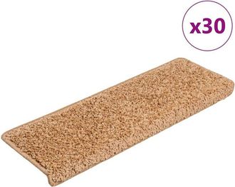 vidaXL Stufenmatten 30 Stk. 65x21x4 cm Beige Rechteckiger Rand Vidaxl