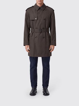 Burberry Trench-coat crois&eacute; en coton longueur genou avec ceinture