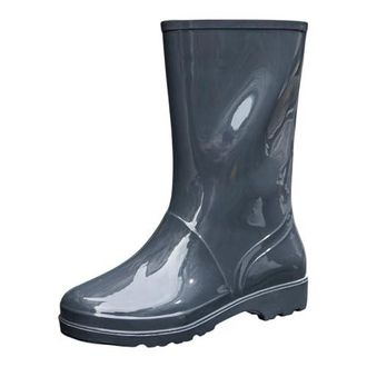 Generic Wellies Bottes en caoutchouc &agrave; talon bas pour femme - R&eacute;sistantes &agrave; leau - Faciles &agrave; mettre et &agrave; enlever - Semelle antid&eacute;rapante - Pour mollet plus la