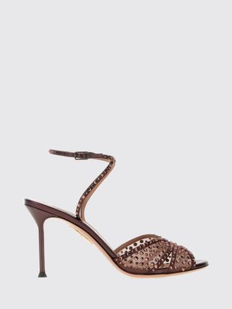 Aquazzura Sandales en r&eacute;sille de nylon &agrave; strass et talon aiguille haut