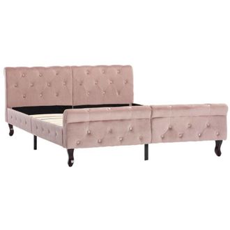 vidaXL Vidaxl - Cadre de lit Rose Velours 140x200 cm