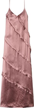 Twin-Set robe longue &agrave; volants - Rose