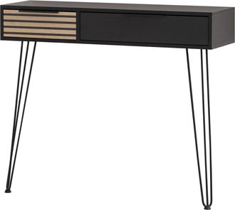 Schildmeyer Hank Konsolentisch 157182, Schwarzmatt/Akustikpaneel Optik, 103,7 x 32,1 x 88,4 cm