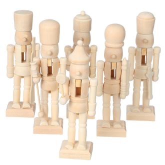 Cabilock 6 St&uuml;ck Teiliges Holz Puppen DIY Wei&szlig;er Rohling f&uuml;r Kreative Bastelprojekte f&uuml;r Verschiedene Anl&auml;sse