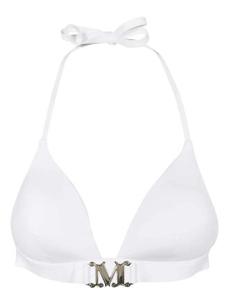 Max Mara Triangel-Bikinioberteil mit Logo - Weiß