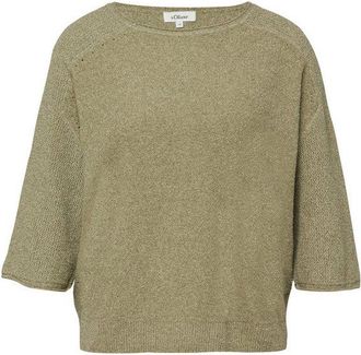 s.Oliver Kurzarmpullover Strickpullover Raglan-Strickpullover aus Boucl&eacute;