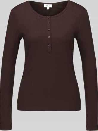 s.Oliver Red Label Langarmshirt mit kurzer Knopfleiste