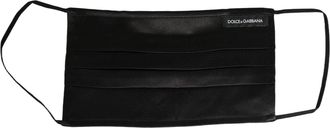 Dolce & Gabbana Silk Pleated Face Mask - Black